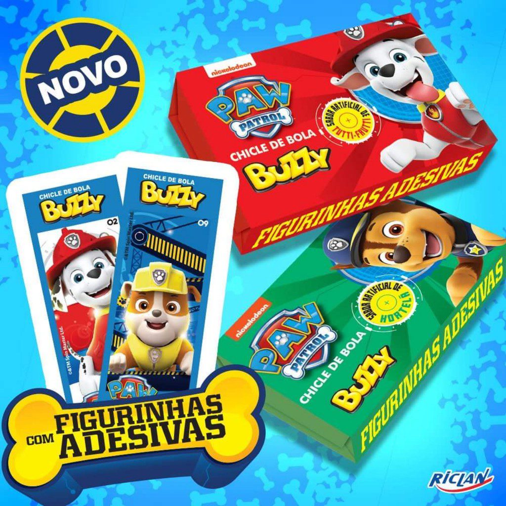 Chicletes Patrulha Canina Tutti-Frutti c/100un Buzzy - Riclan - Doceria ...