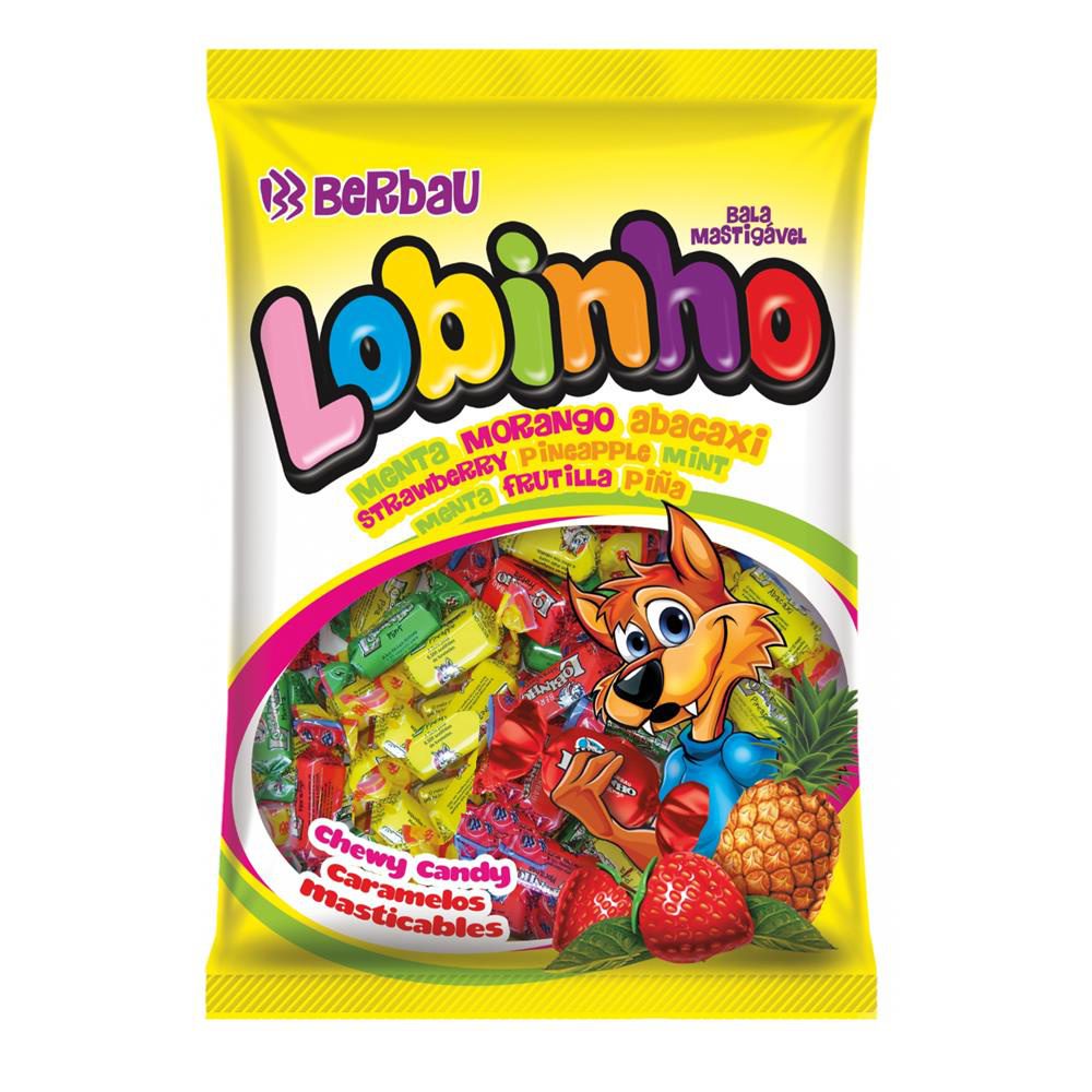 Bala Mastigavel Sortida Lobinho 250g - Berbau - Doceria Tend
